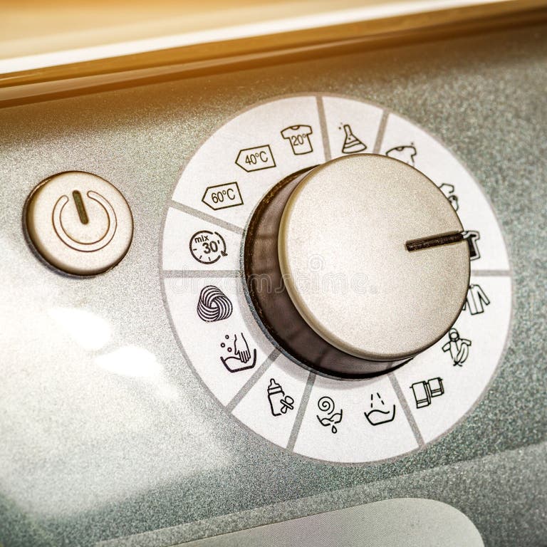 Washing Machine.Modern Washing Machine Front Panel with Display.Knob ...