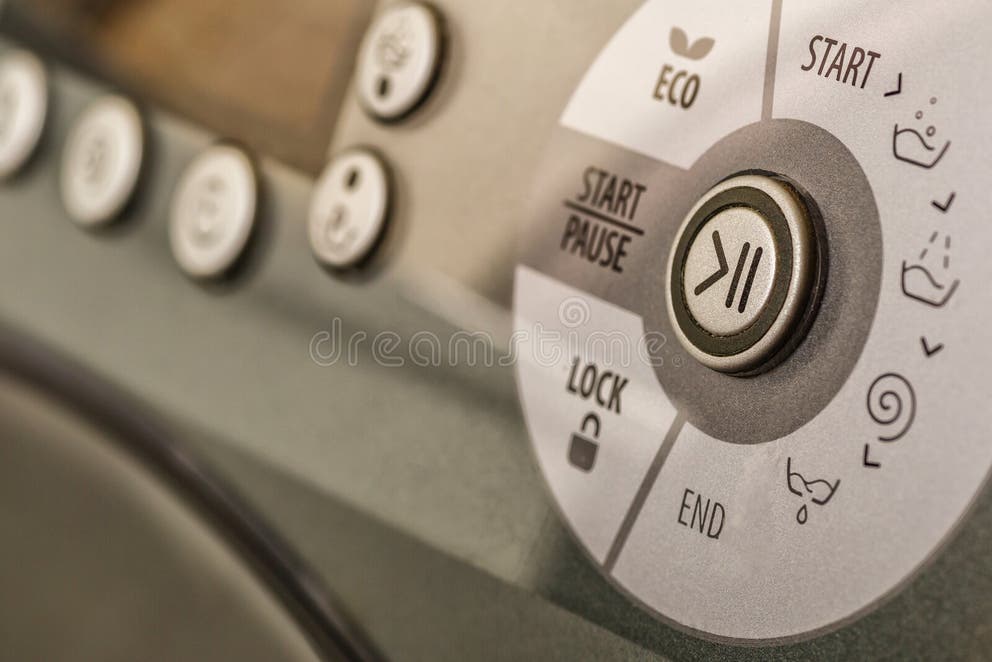 Washing Machine.Modern Washing Machine Front Panel with Display.Knob ...