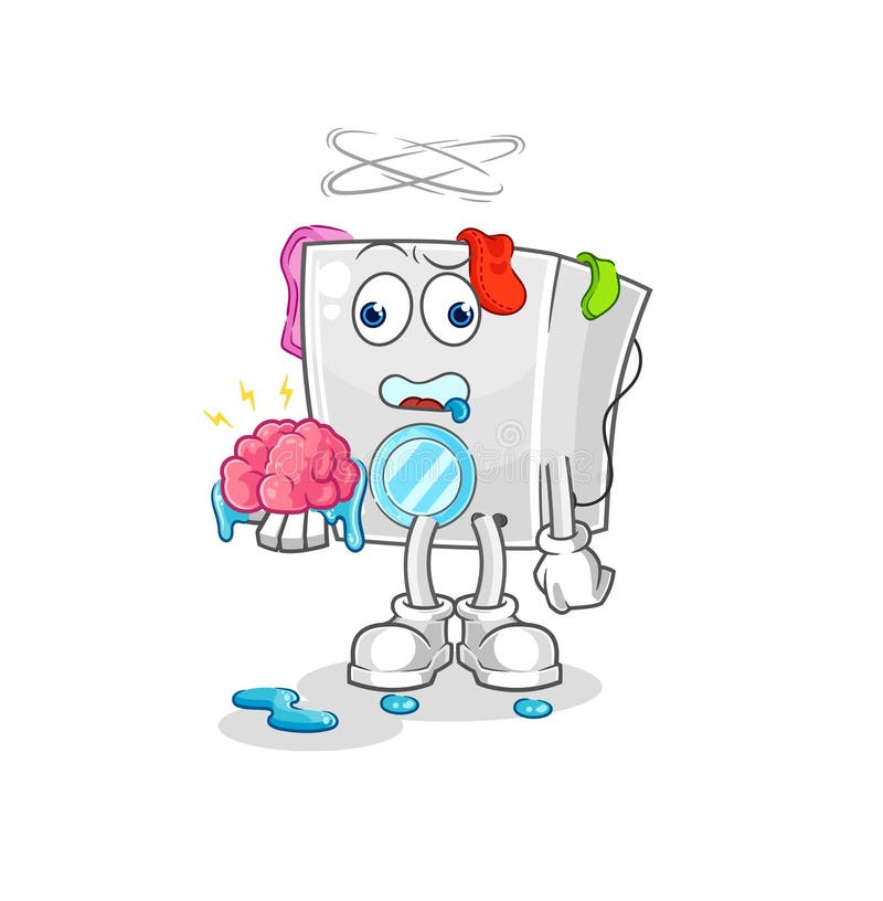 Washing Machine No Brain Vector. Cartoon Character Stock Vector ...