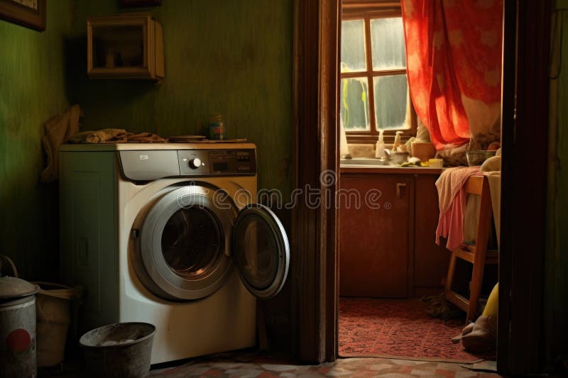 Washing Machine with Open Door, Showing Inside Stock Illustration ...