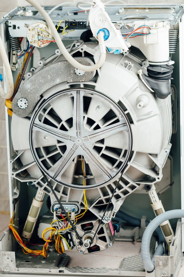 Washing Machine with Open Enclosure is Ready for Service Stock Photo ...