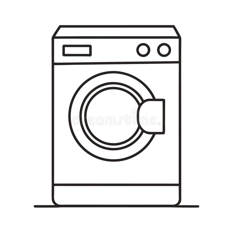 Washing Machine Outline Icon: Laundry Appliance Symbol Stock ...