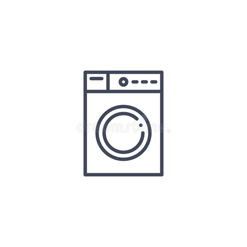 Washing Machine Outline Icon. Line Art Washing Machine Household Design ...