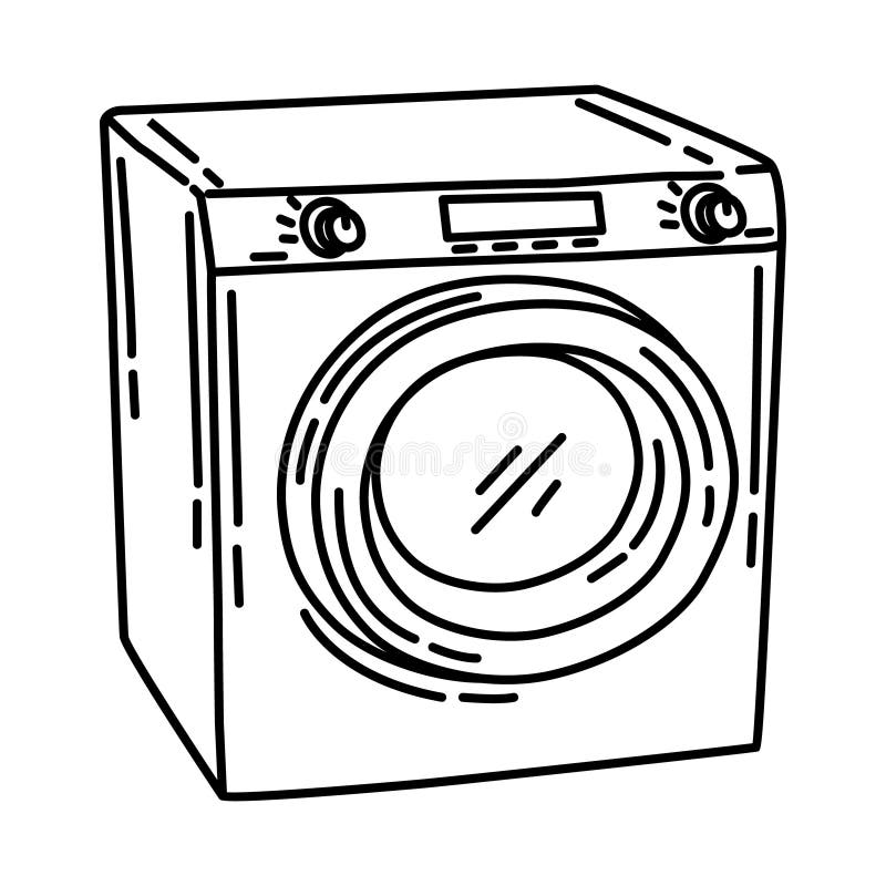 Washing Machine Icon. Doodle Hand Drawn or Outline Icon Style Stock ...