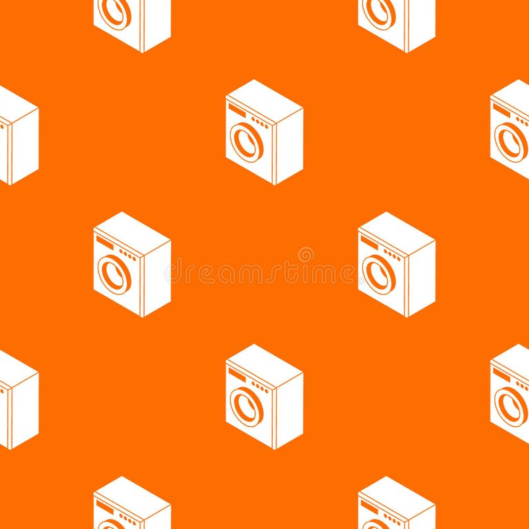 Washing Machine Pattern Vector Orange Stock Vector - Illustration of ...