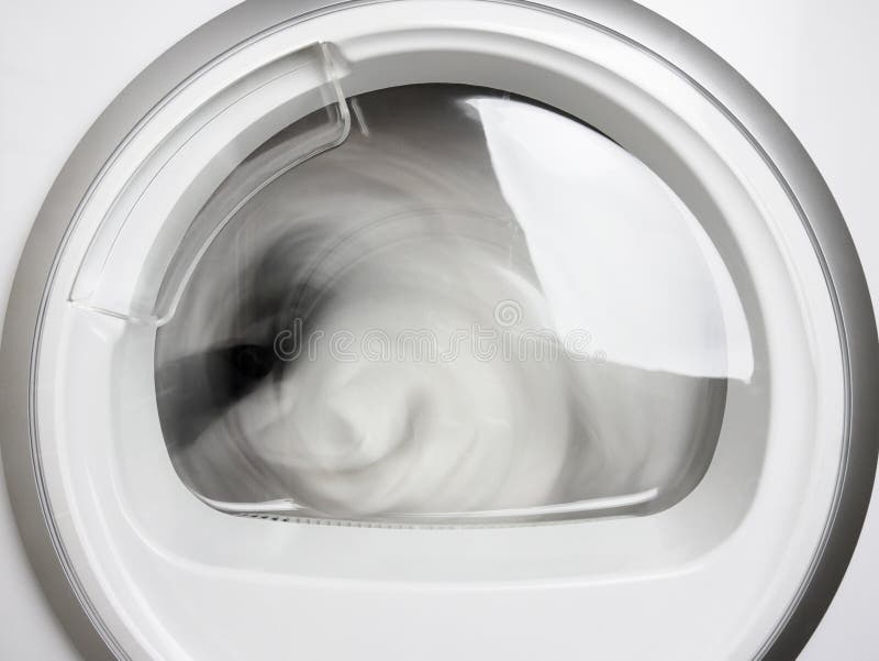 Washing Machine Porthole Closeup Working Front View Stock Photo - Image ...