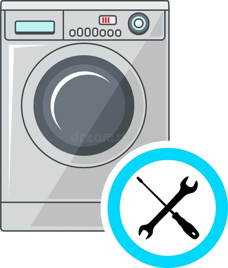 Washing Machine Repair Service. Vector Illustration. Stock Vector ...