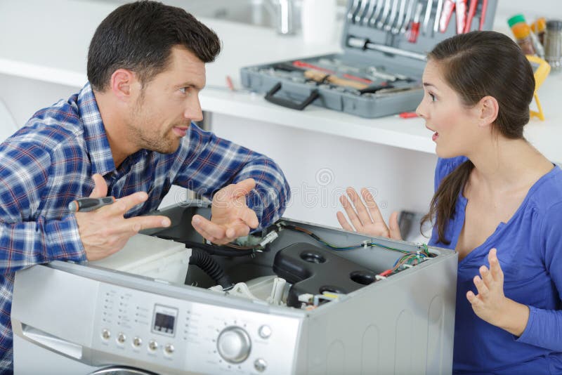 Washing Machine Repair Technician Stock Photo - Image of tube, engineer ...
