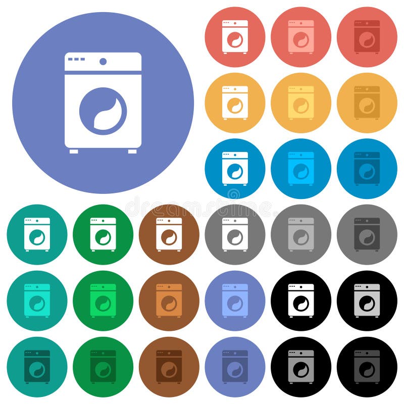 Washing Machine Round Flat Multi Colored Icons Stock Vector ...