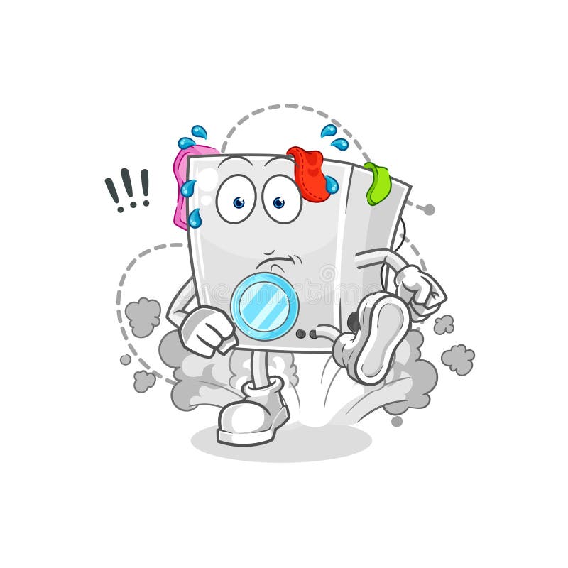 Washing Machine Running Illustration. Character Vector Stock Vector ...