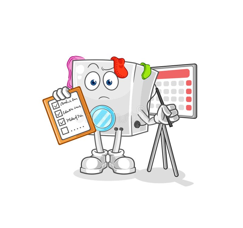 Washing Machine Schedule List Vector. Cartoon Character Stock Vector ...