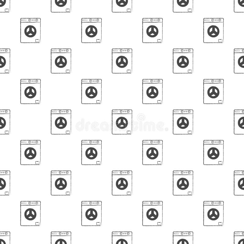Washing Machine Seamless Pattern Stock Illustration - Illustration of ...