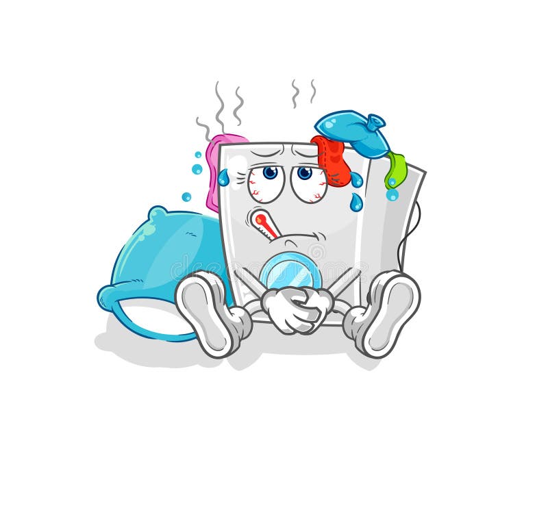 Washing Machine Sick Vector. Cartoon Character Stock Vector ...