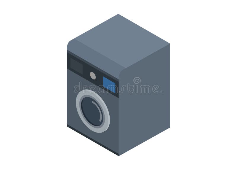 Washing Machine. Simple Flat Illustration in Isometric View. Stock ...
