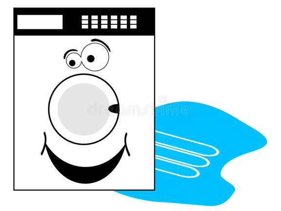 Washing Machine with Smiley Stock Illustration - Illustration of ...