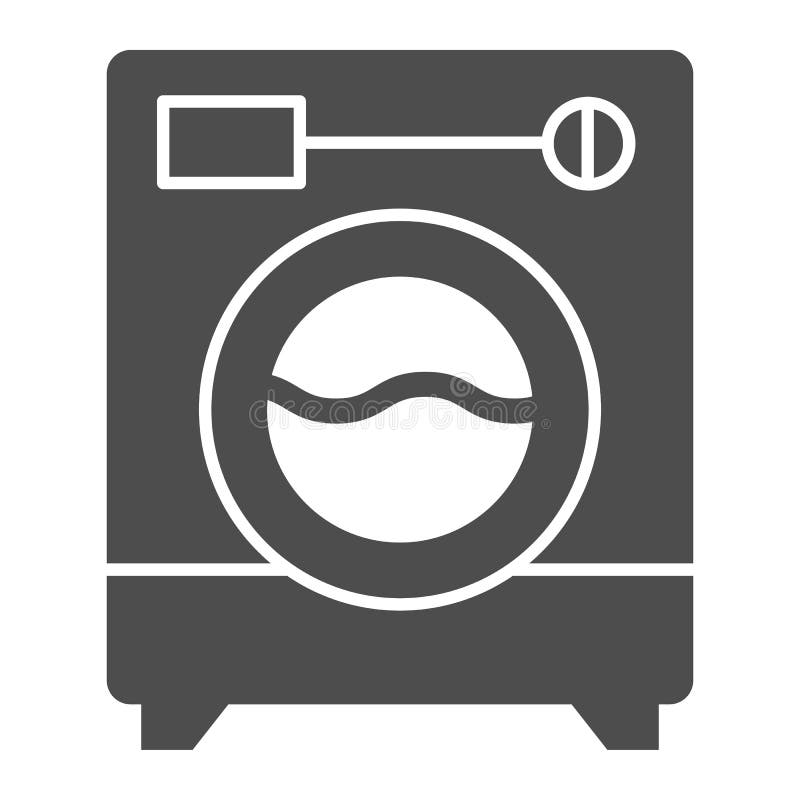 Washing Machine Solid Icon. Appliance Vector Illustration Isolated On ...