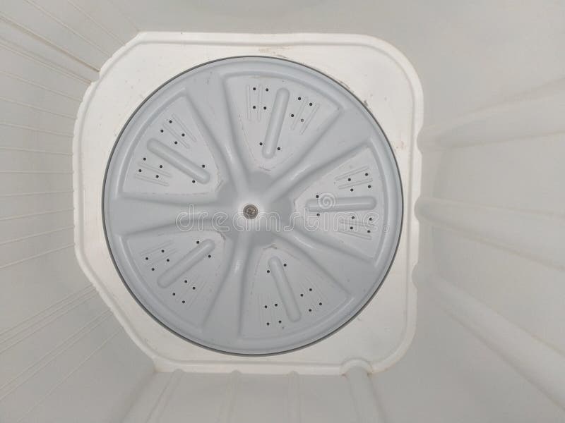 Washing Machine Spin Inside Plain White Plastic Material Stock Photo ...