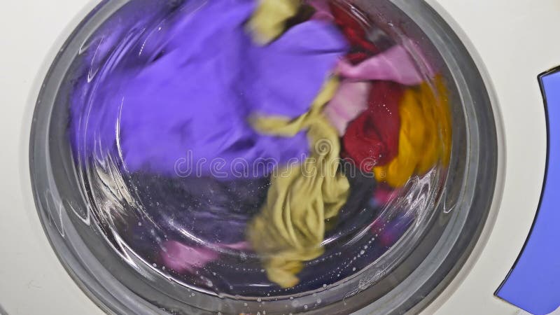 Washing Clothes Machine Spinning Wears Underwear Clothing Stock Footage ...