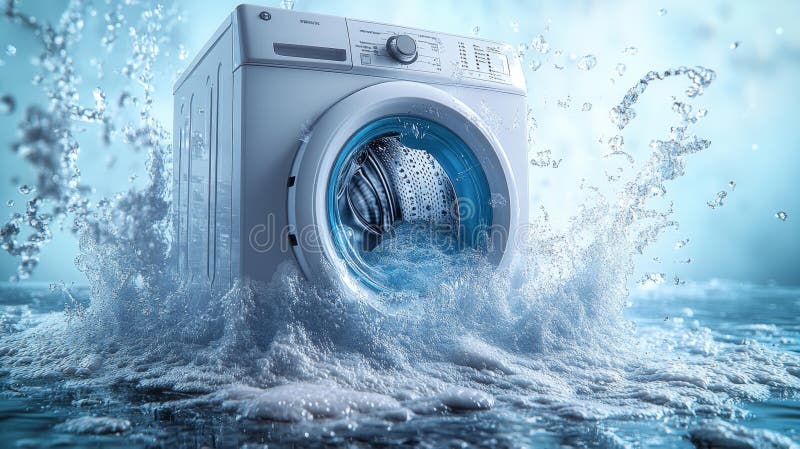 Washing Machine Splash Effect Generative AI Stock Illustration ...