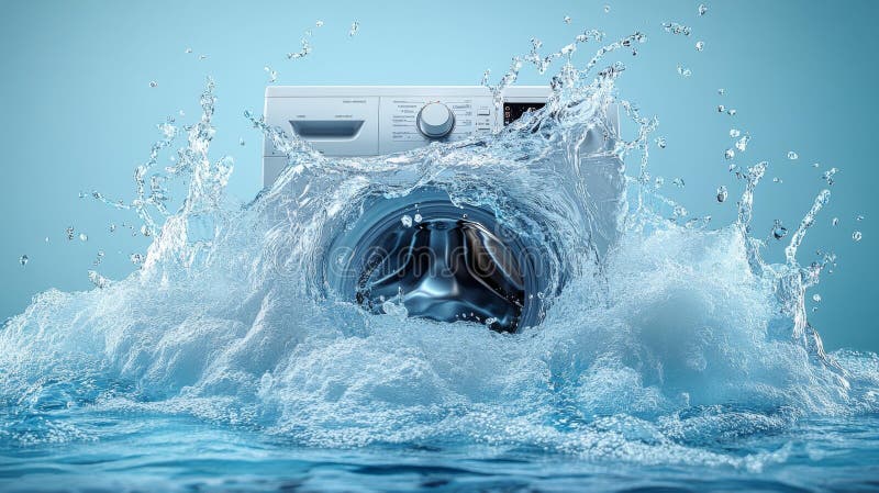 Washing Machine Splashing Water Dramatically Generative AI Stock ...