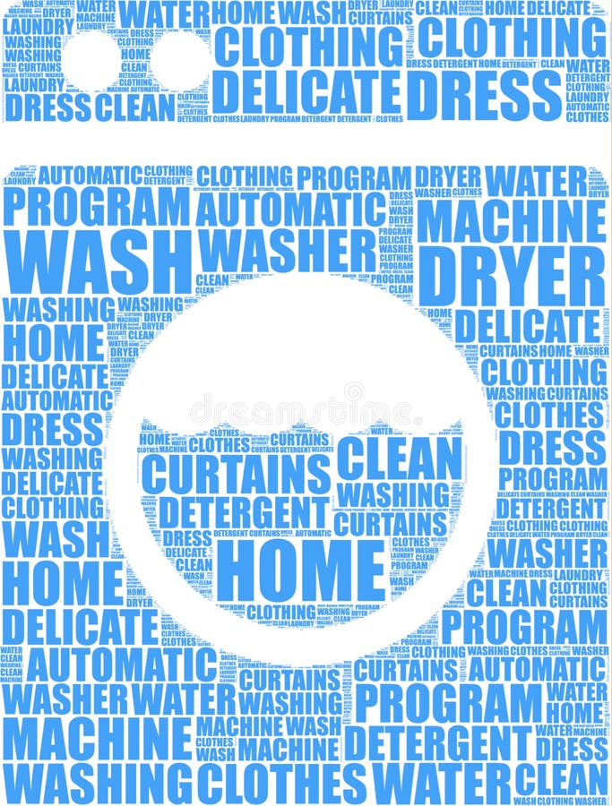 Washing Machine Symbol Tag Cloud Illustration Stock Illustration ...
