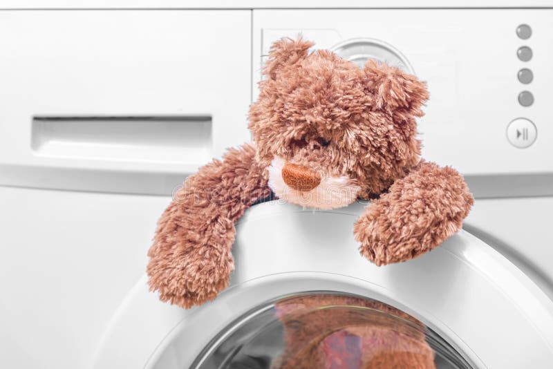 Washing Machine and Teddy Bear. Stock Photo - Image of classic, bear ...