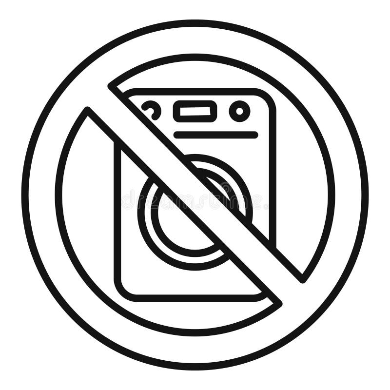 Washing Machine Use Prohibited Sign Icon Stock Vector - Illustration of ...
