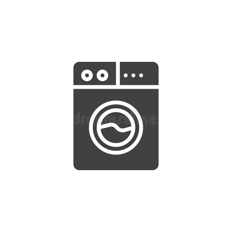 Washing Machine Vector Icon Stock Vector - Illustration of single ...