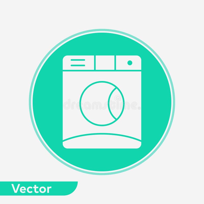 Washing Machine Vector Icon Sign Symbol Stock Vector - Illustration of ...