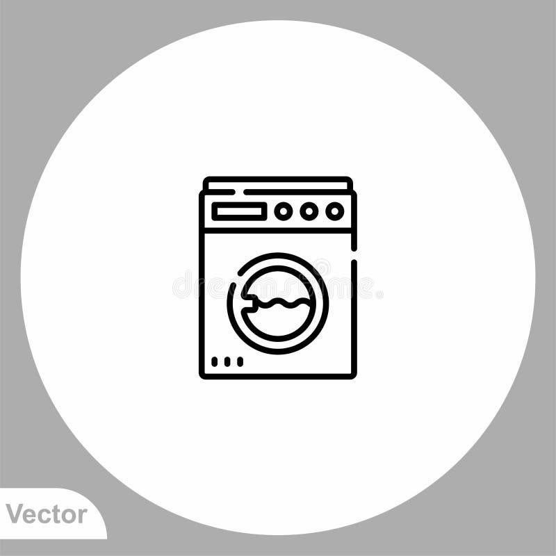 Washing Machine Vector Icon Sign Symbol Stock Vector - Illustration of ...