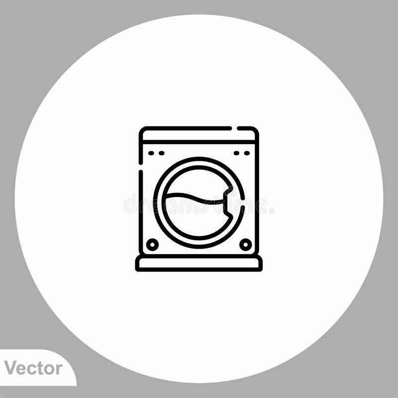 Washing Machine Vector Icon Sign Symbol Stock Vector - Illustration of ...