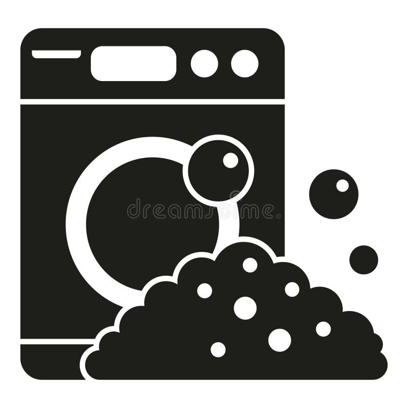 Washing Machine Wash Soap Bubbles Icon Simple Vector. Water Accident ...