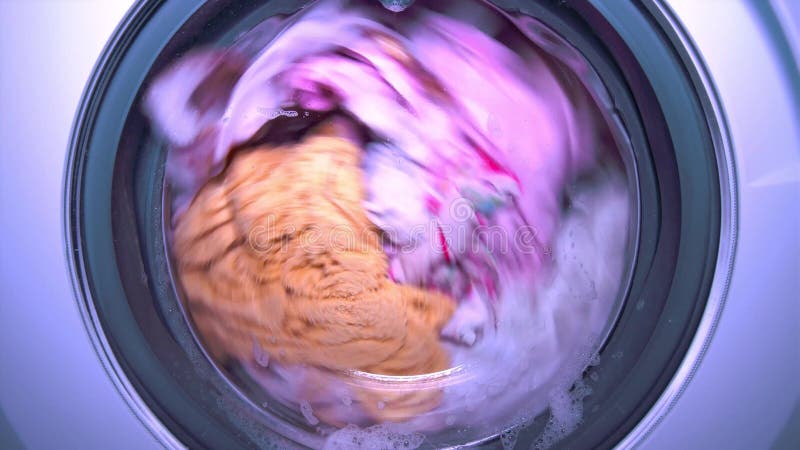 Washing Machine Turns on Rotates Quickly Stock Video - Video of rotate ...