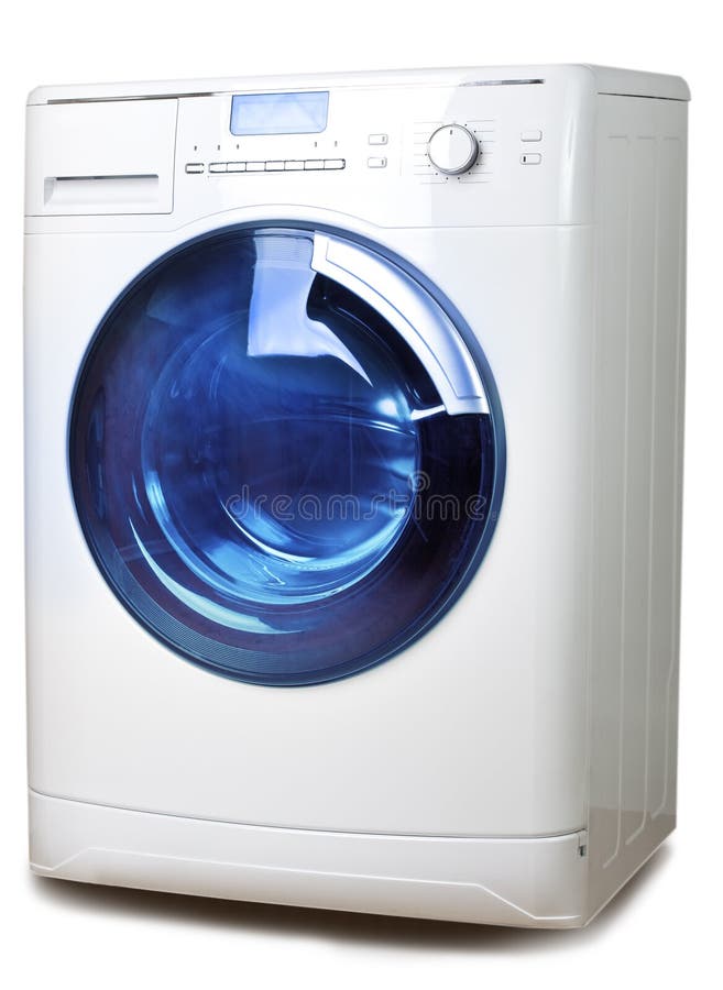 The Washing Machine on a White Background Stock Image - Image of ...