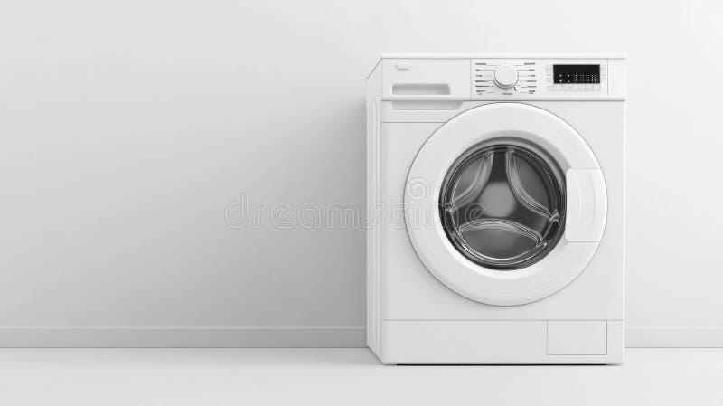 Washing Machine on White Background Stock Image - Image of electronics ...