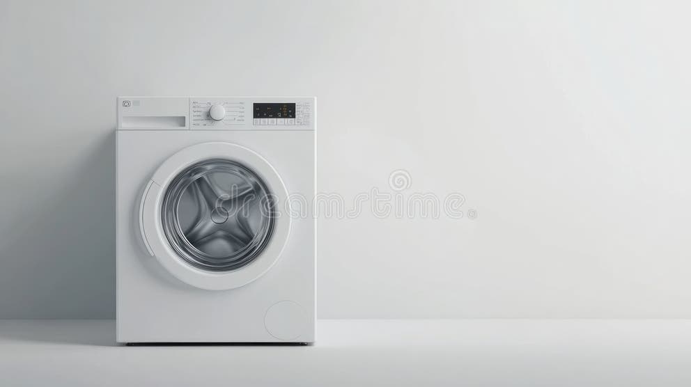 Washing Machine on White Background Stock Photo - Image of white, light ...