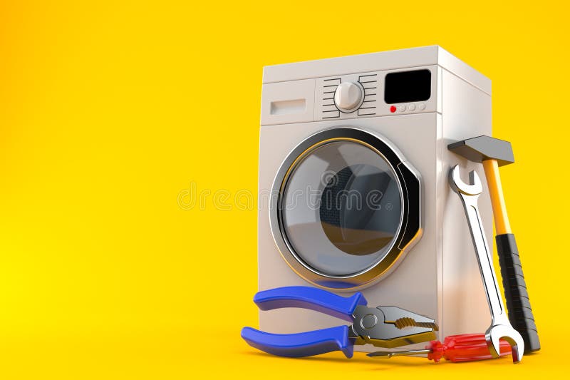 Washing Machine with Work Tools Stock Illustration - Illustration of ...