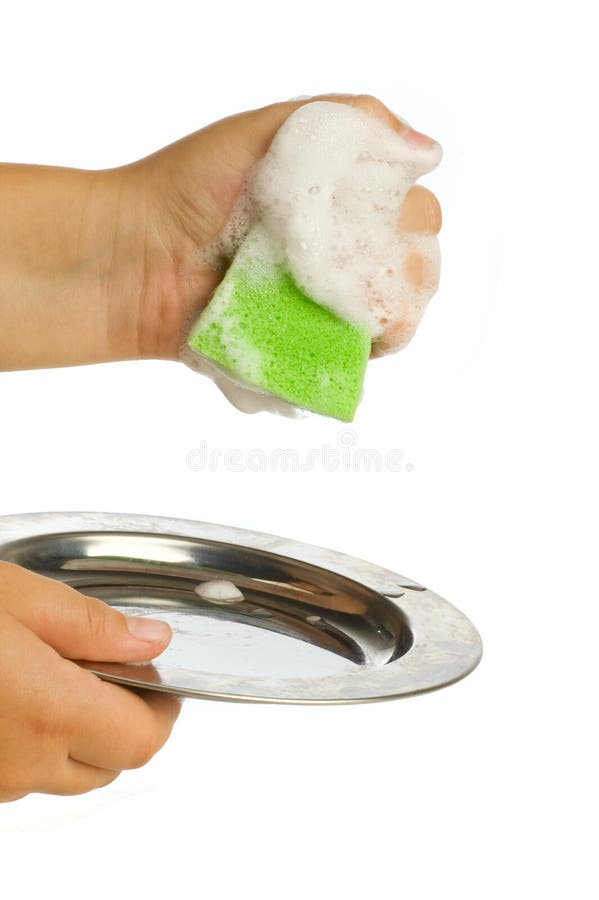 Washing plate stock image. Image of detergent, suds, wipe - 17821625