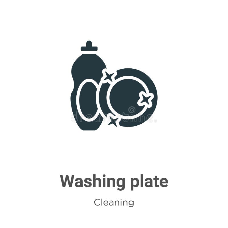 Washing Plate Vector Icon On White Background. Flat Vector Washing ...