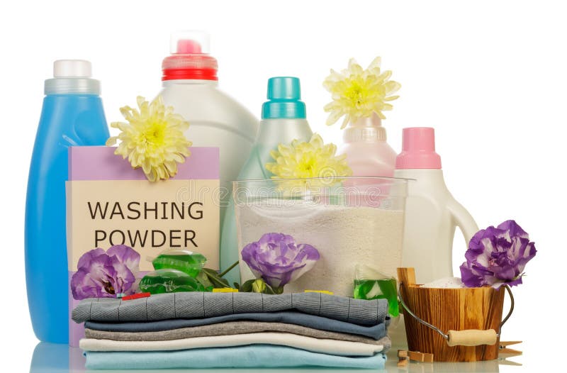 Washing Powder and Cleaning Items Stock Image - Image of cleaner, chore ...