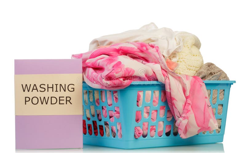 Pink Washing Powder and Cleaning Items Stock Image - Image of chemical ...