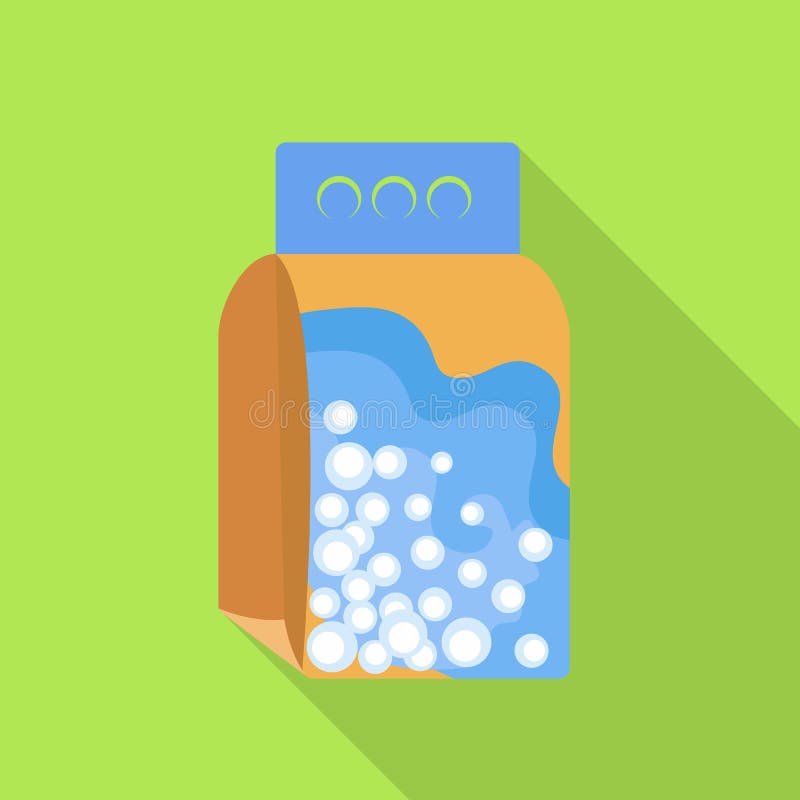 Washing Powder Pack Icon, Flat Style Stock Vector - Illustration of ...
