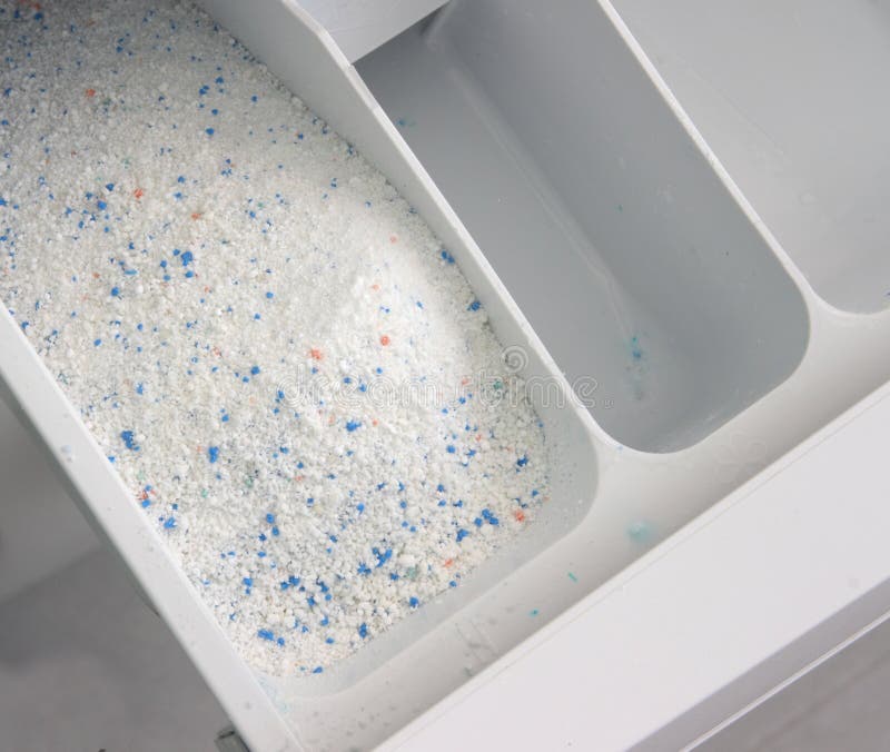 Washing Powder in Washing Machine Stock Photo - Image of granulated ...