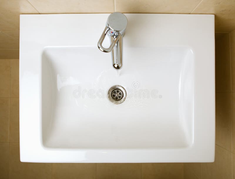 Top View of Ceramic Bathroom Sink Isolated on White Stock Illustration ...