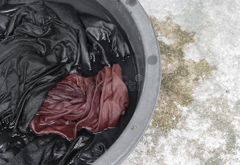 Washing Soak Dirty Clothes in the Basin Black for Clean Stock Photo ...