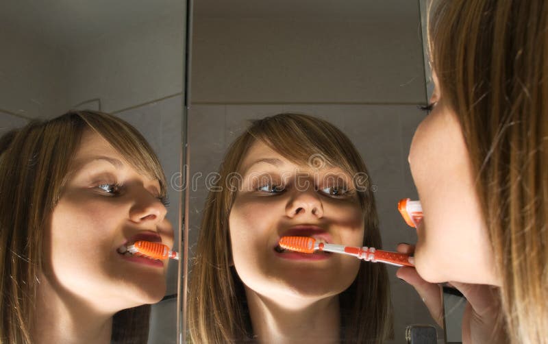 Washing teeth stock image. Image of washing, young, toothbrush - 61096833