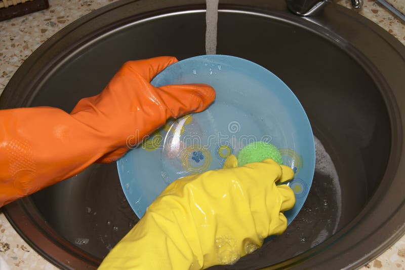 Washing-up a Plate stock image. Image of wash, hands - 22112721