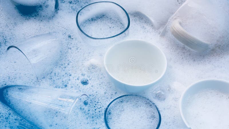 Washing Used Drinking Glasses and Cups Stock Photo - Image of empty ...