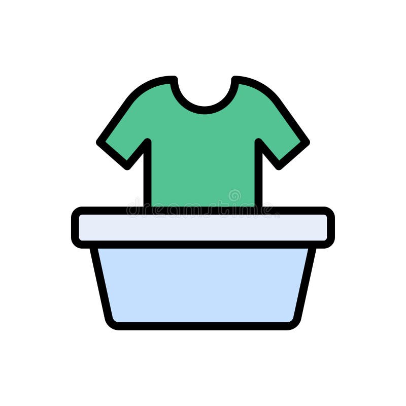 Washing Vector Line Colour Icon Stock Vector - Illustration of ...