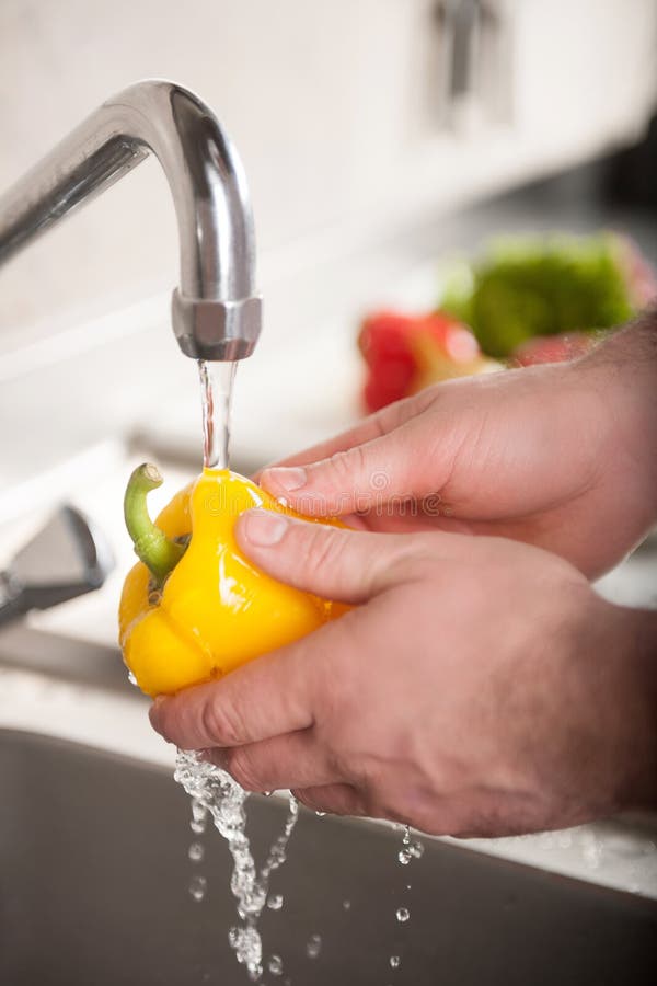 Washing vegetables. stock photo. Image of freshness, cooking - 33968796